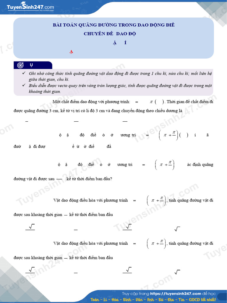 BTVN Bai Toan Quang Duong Trong Dao Dong Dieu Hoa 1684980564 | PDF