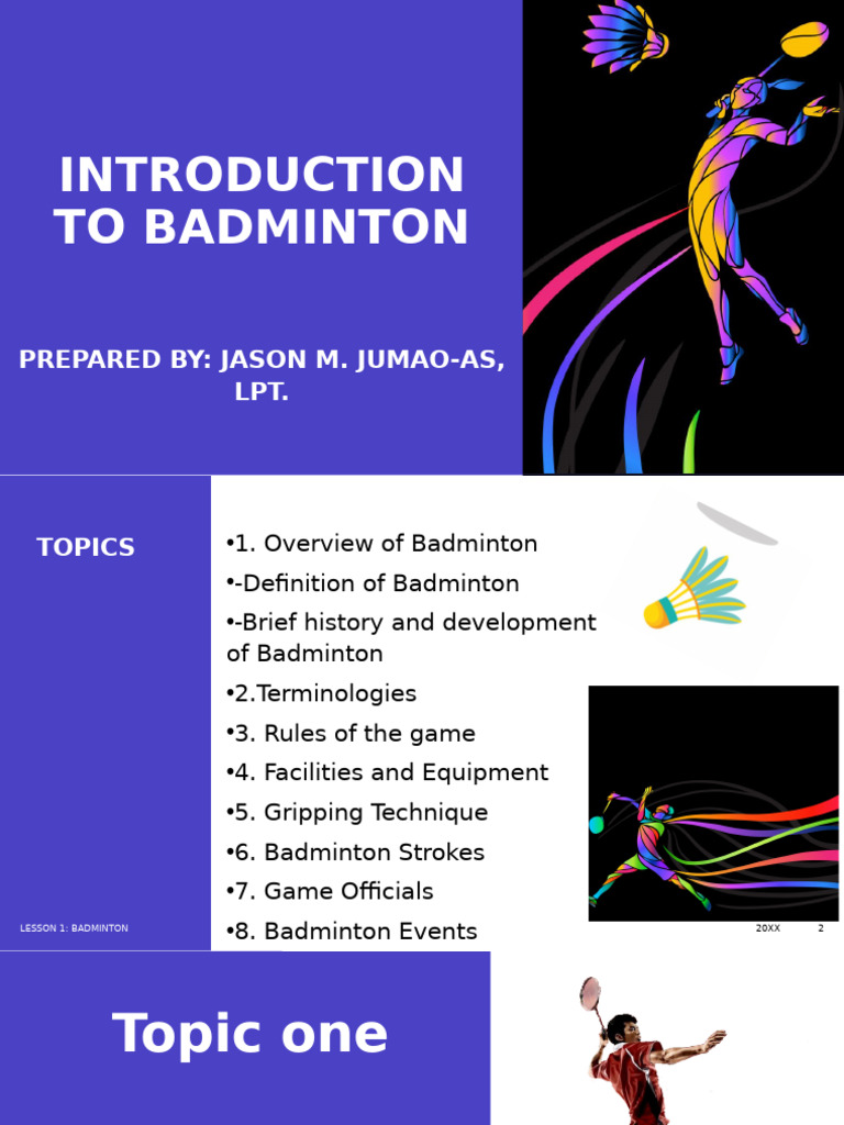 Badminton - Lesson 1 2024 | PDF | Sports