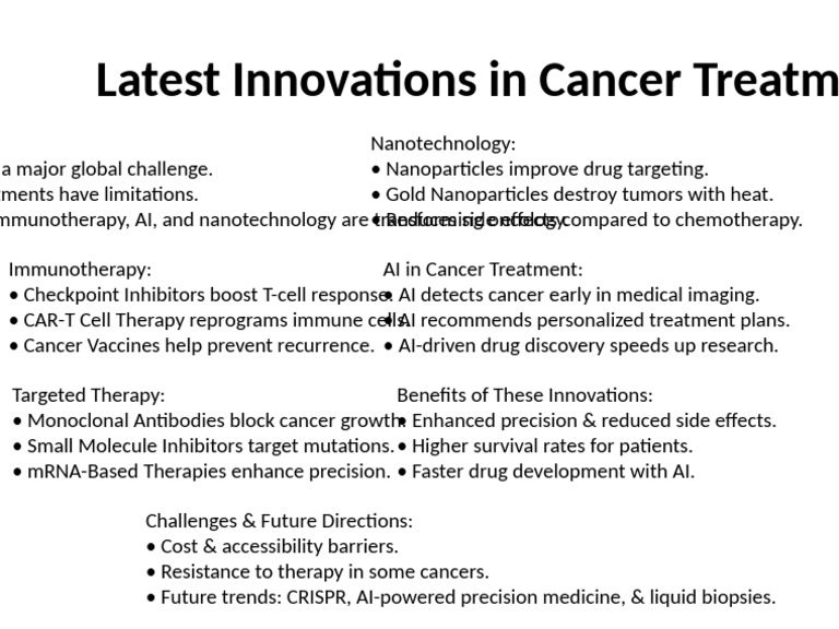 Cancer Treatment Innovations Poster | PDF