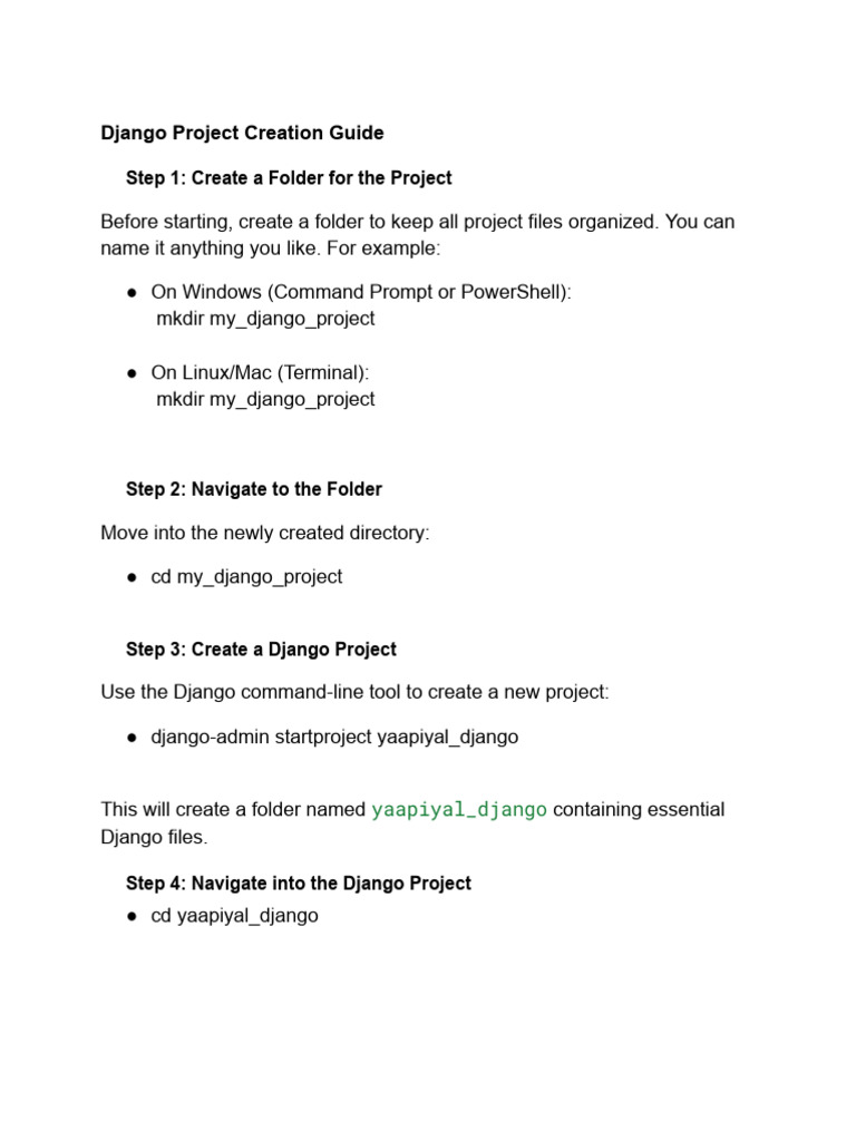 Django Project Creation Guide | PDF | Directory (Computing) | Superuser