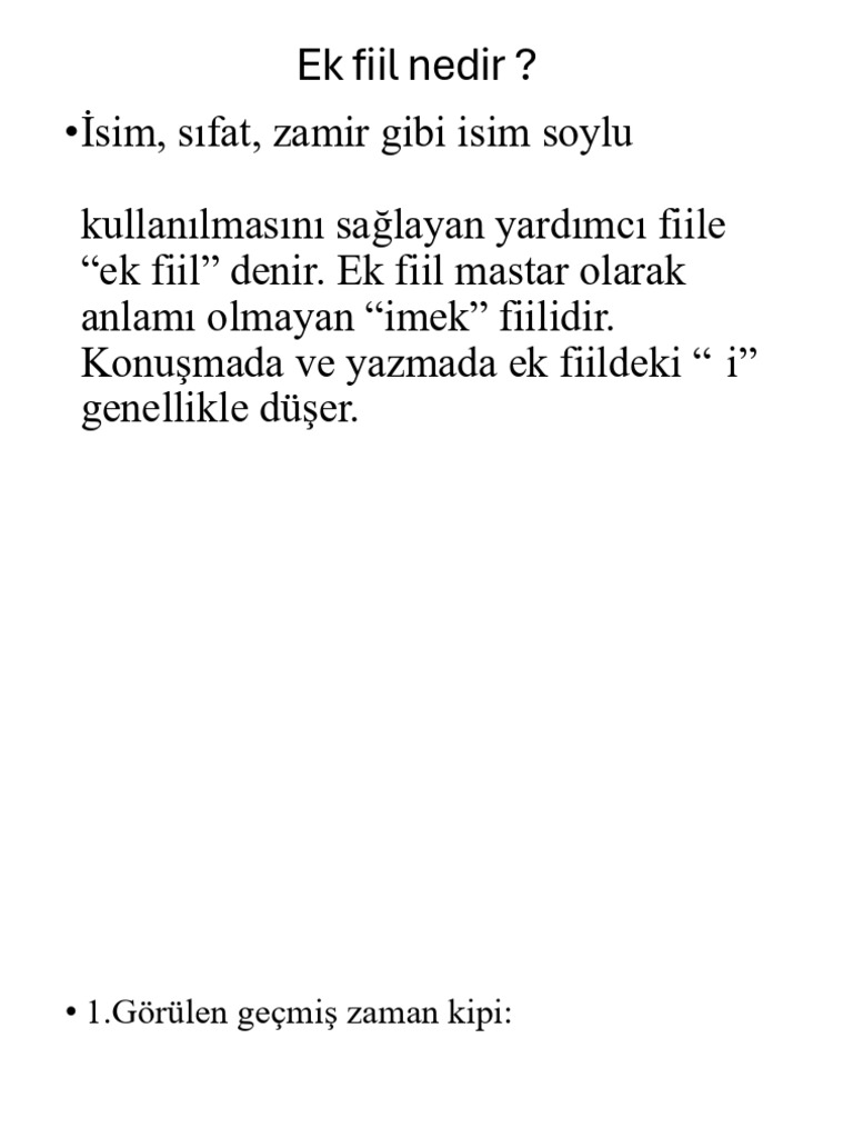 Ek Fiil Nedir ? | PDF