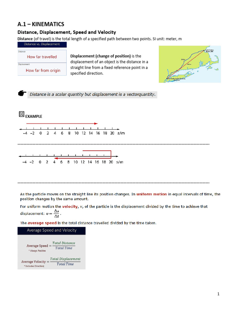 A.1 - KINEMATICS Lecture Notes | PDF | Force | Drag (Physics)
