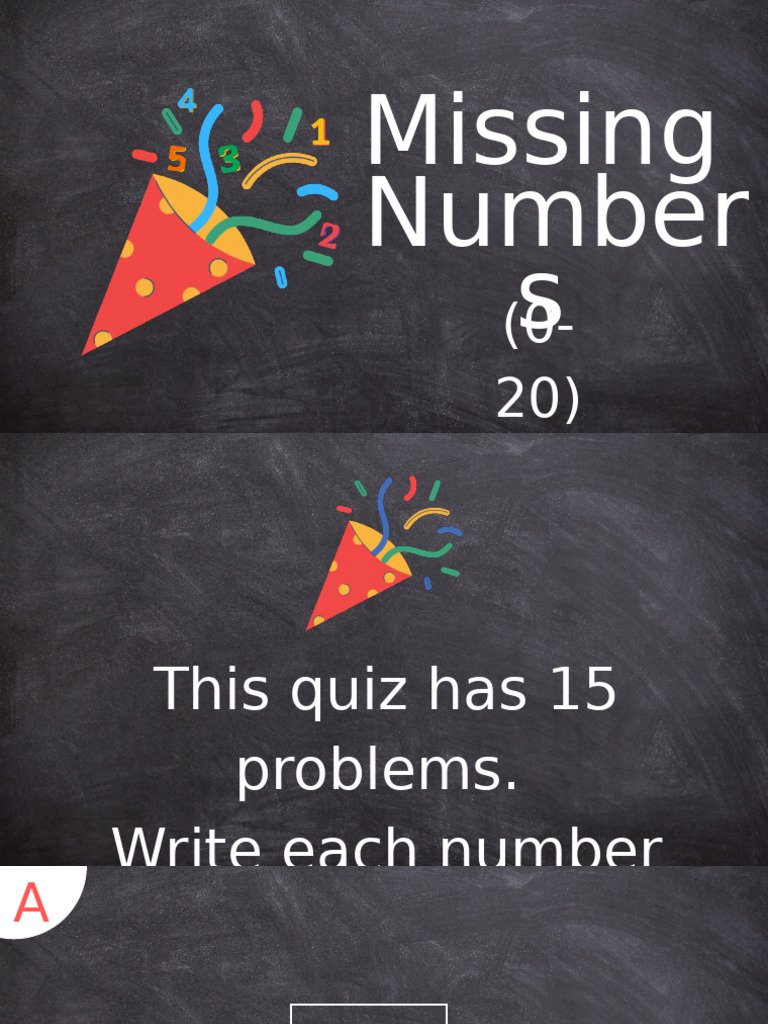 Missing Numbers Education Presentation in Black White Chalkboard Style ...