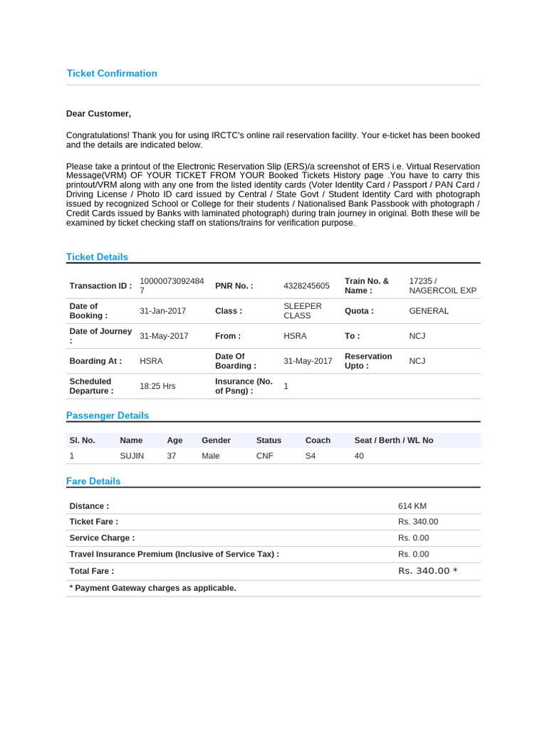 Ticket Confirmation -2 | PDF | Identity Document | Access Control