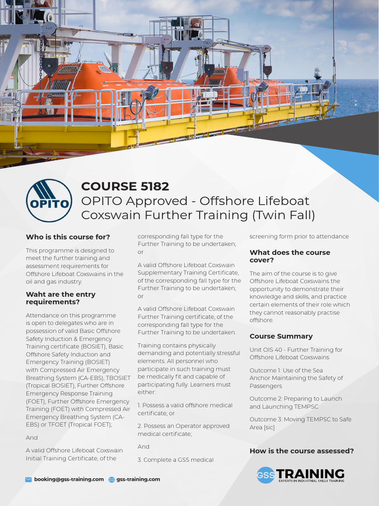 5182 OPITO OLCFT Course Outline | PDF