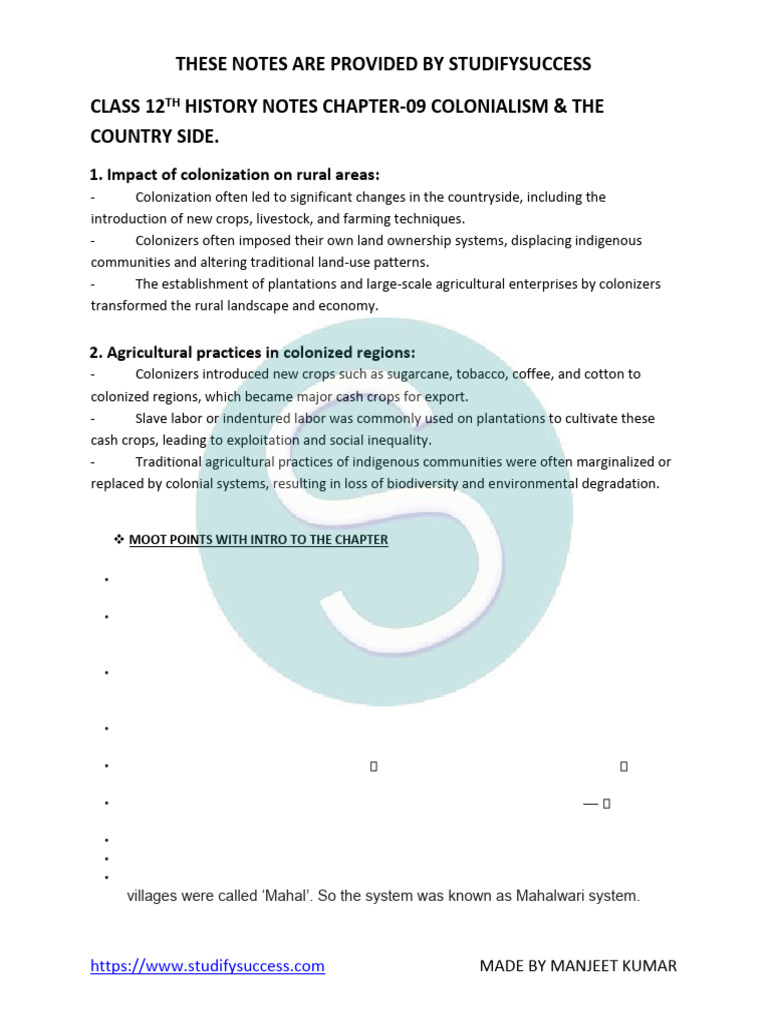 class 12 history ch-9 notes | PDF | Loans | Economies