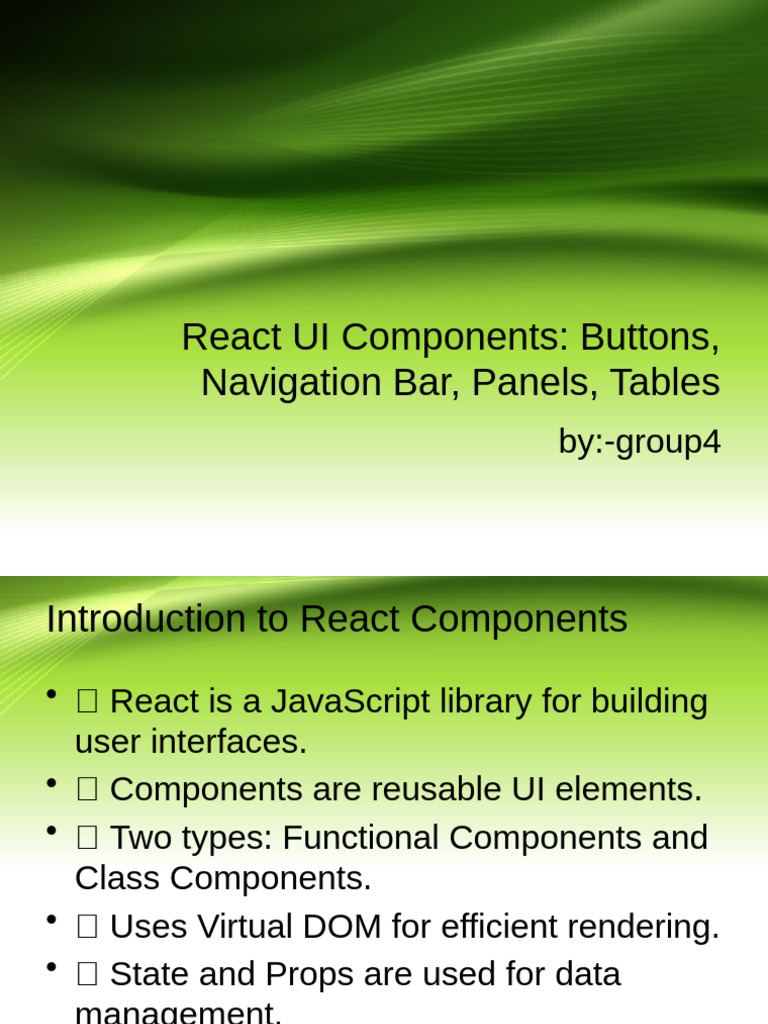 React UI Components Overview | PDF | Information Technology | System ...