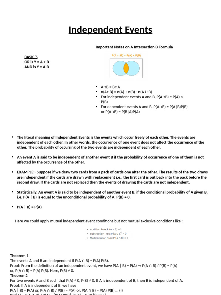 Independent Events in Probability | PDF | Probability | Mathematics