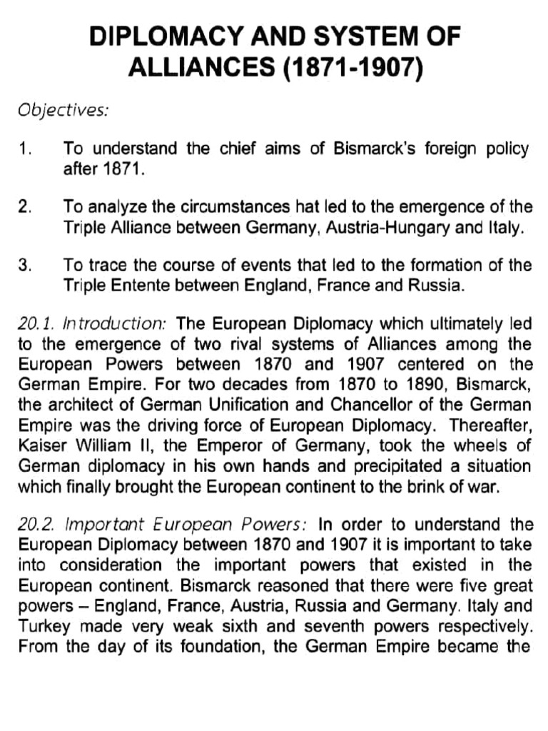 Creation of Alliance | PDF | German Empire | Otto Von Bismarck