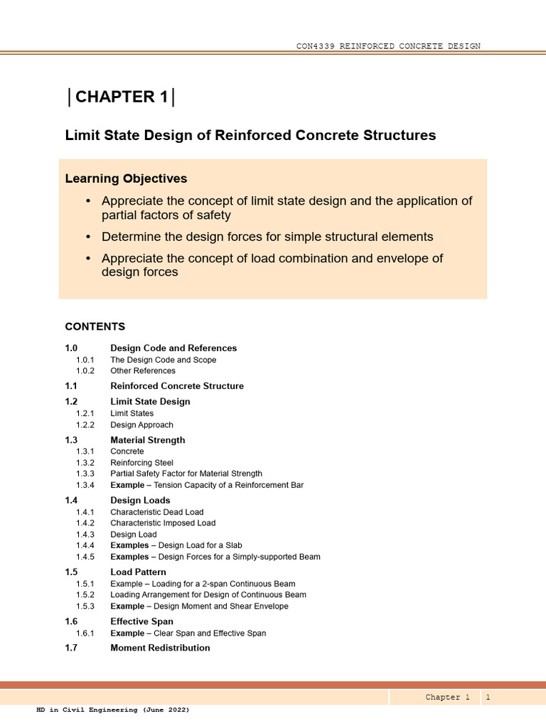 CH1 - Limit State Design | PDF | Strength Of Materials | Concrete