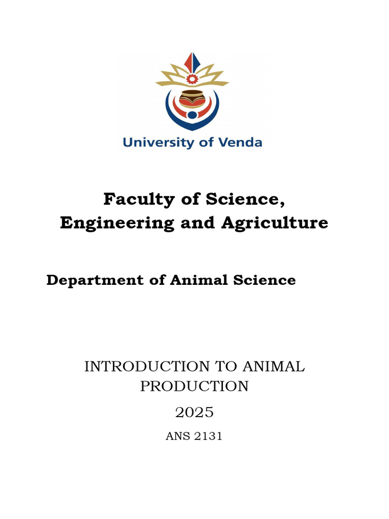 Introduction to Animal Production 2025 | PDF | Livestock | Learning