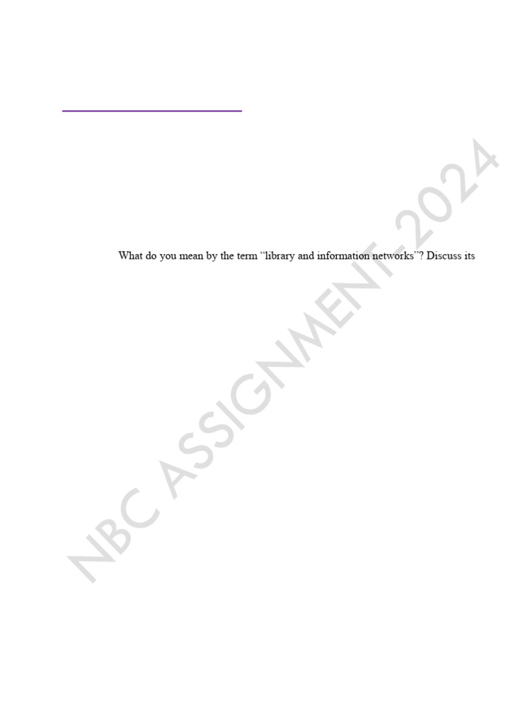 Assignment - BLIS 2024 | PDF