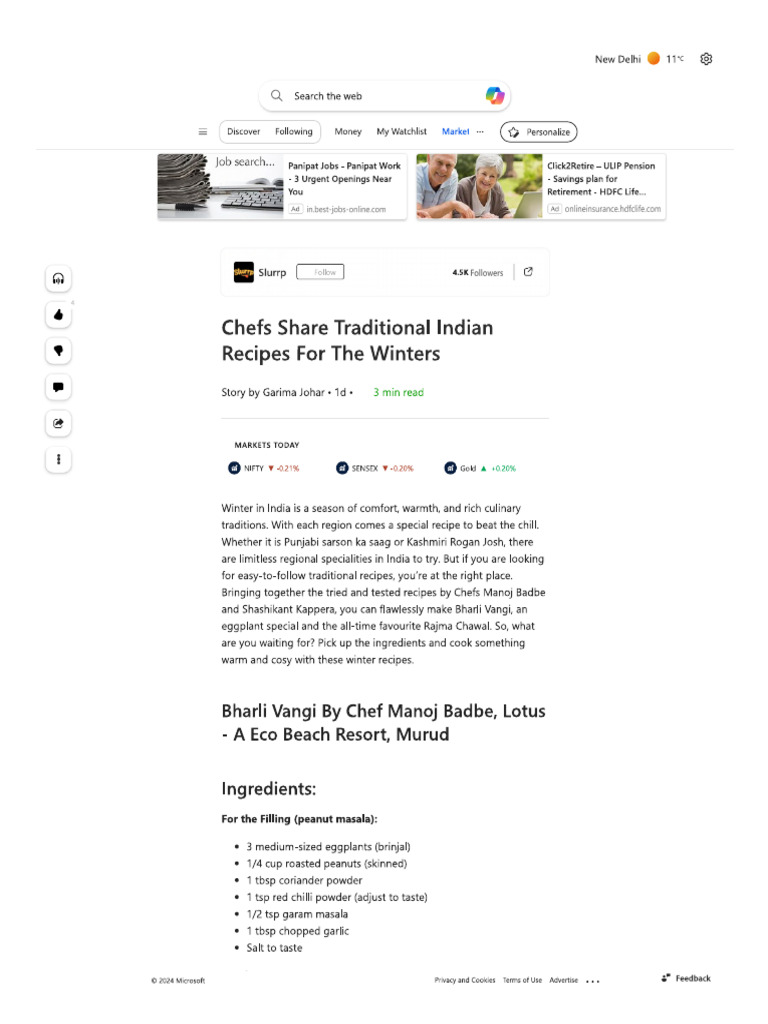 Chefs Share Traditional Indian Recipes For The Winters | PDF