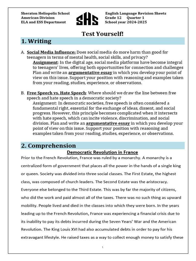 Grade 12 English Language Revision Guide | PDF | Beowulf | Adverb