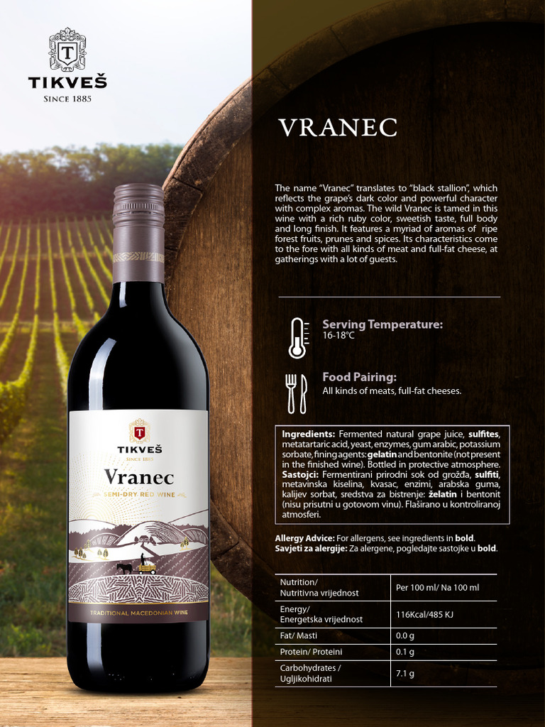 Vranec Wine: Characteristics & Pairing | PDF