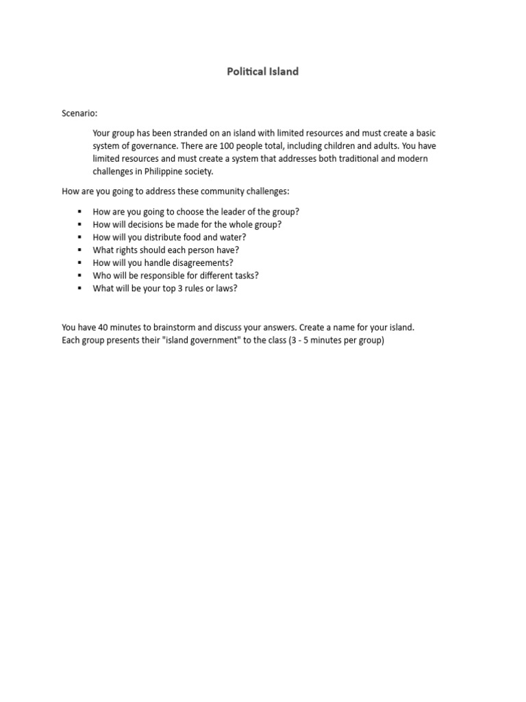 Governance Strategies for Political Island | PDF