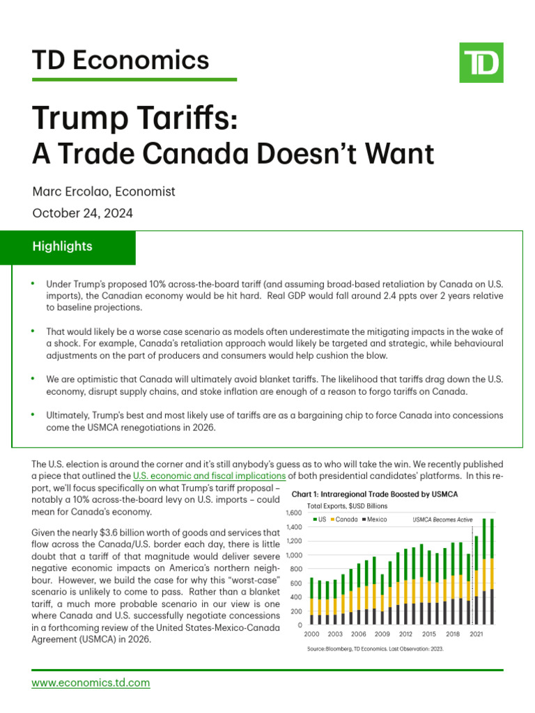 Impact of Trump's Tariff on Canada | PDF | Tariff | Economies