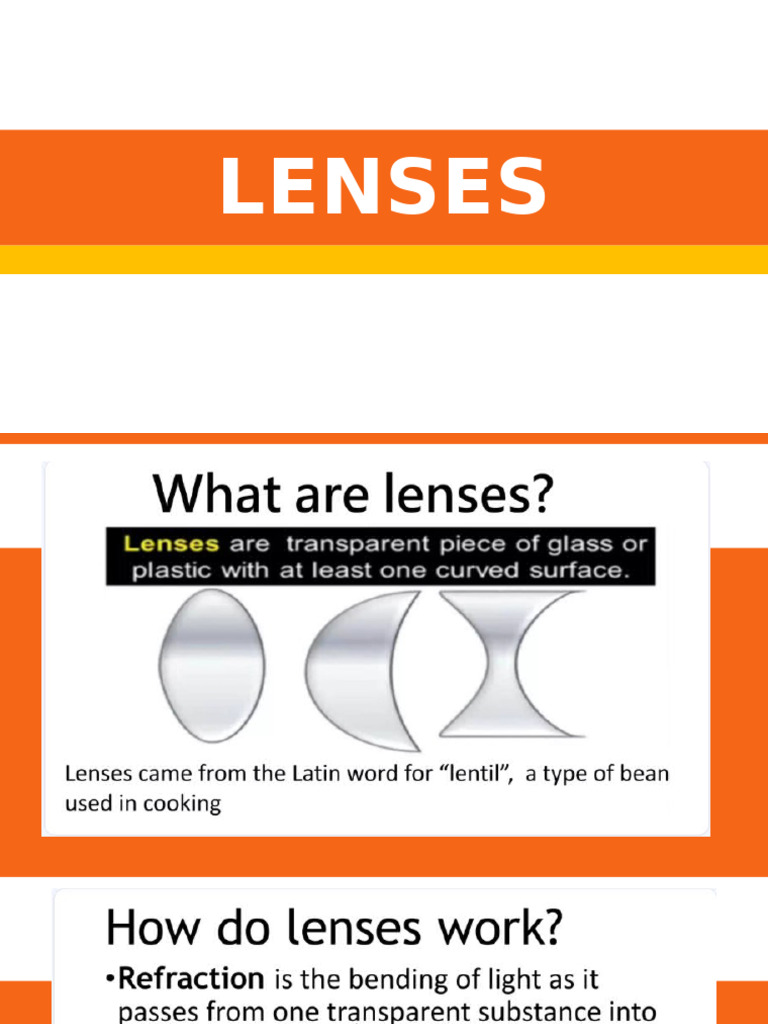 Refraction of Light in Lenses | PDF | Glass Applications | Equipment