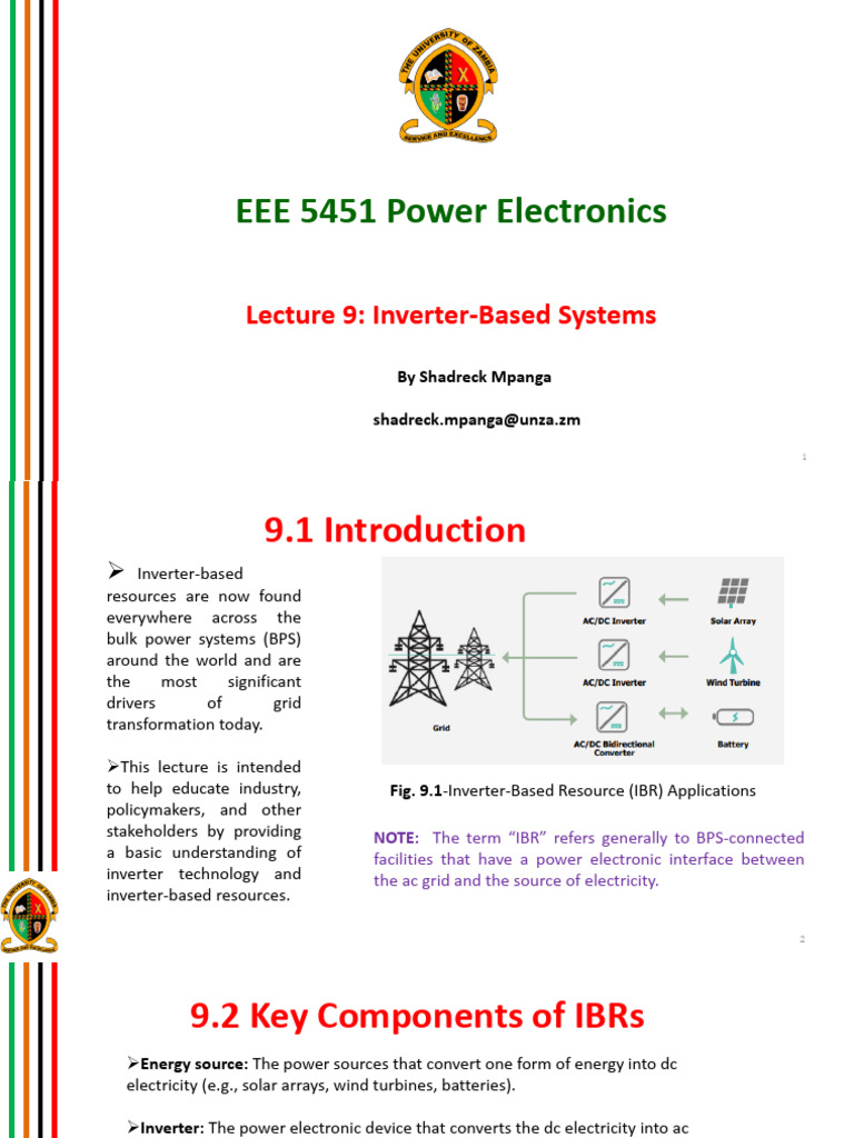 EEE 5451-Lecture 9 Inverter-Based Systems | PDF | Power Electronics | Power Inverter