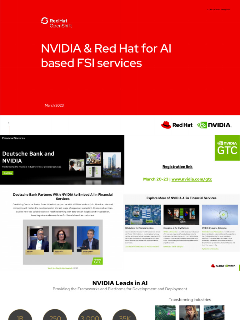 Red Hat & NVIDIA For FSI - Final | PDF | Artificial Intelligence ...