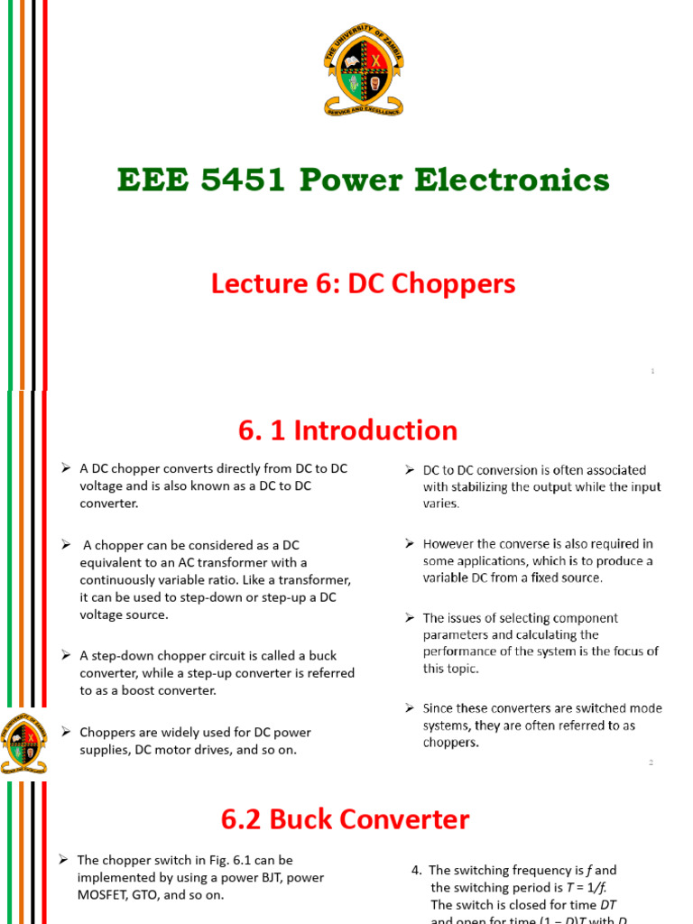 EEE 5451-Lecture 6 DC Choppers | PDF | Electrical Network | Electrical ...