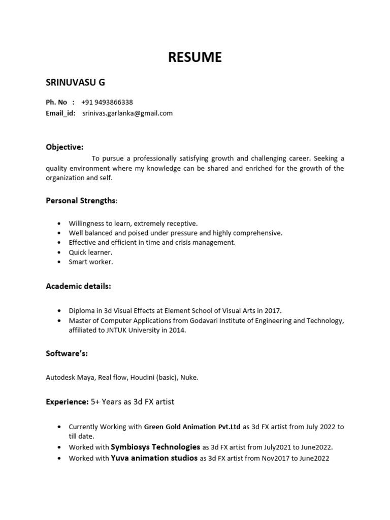 srinivas_resume01 | PDF
