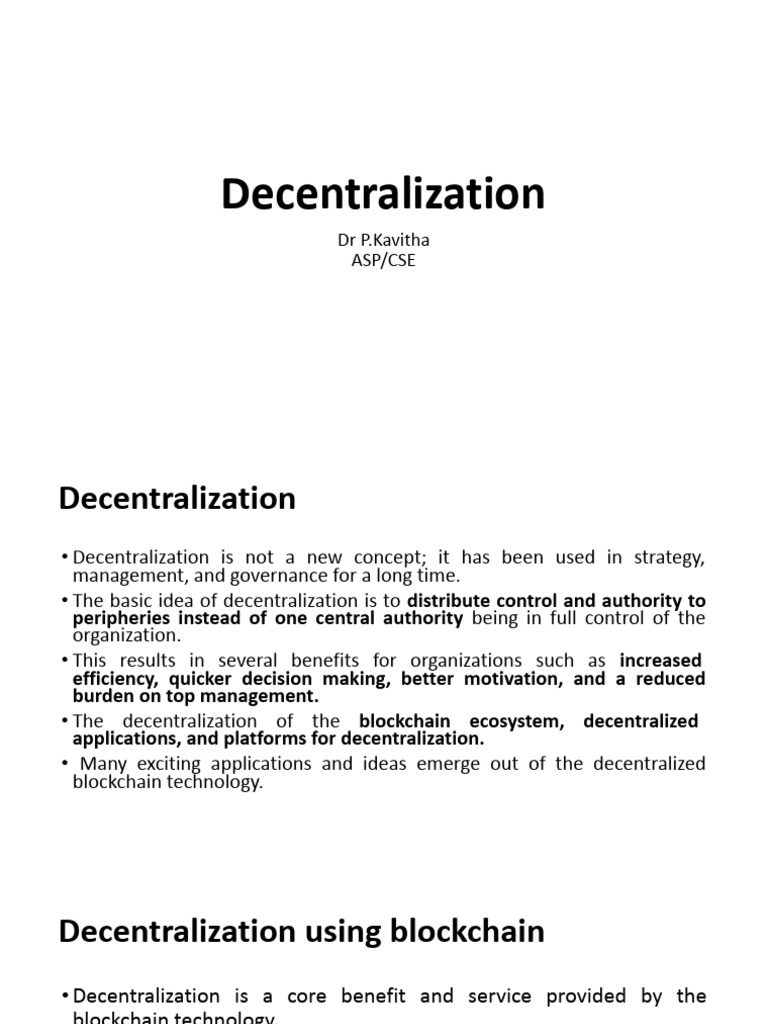 Block Chain for Decentralization.pptx | PDF | Distributed Computing ... Block Chain for Decentralization.pptx | PDF | Distributed Computing ...