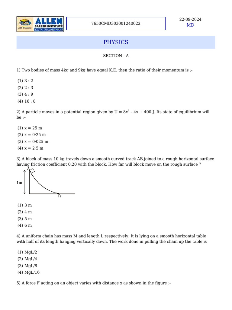 Solution | PDF | Force | Momentum
