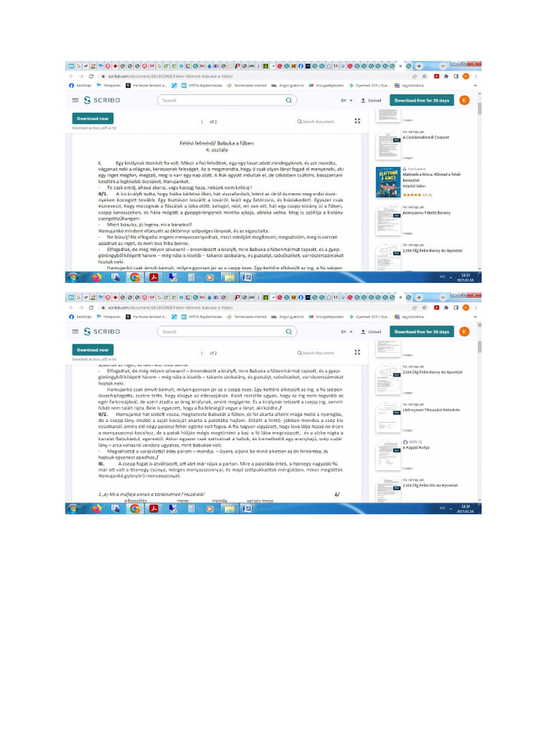 Babuka A Fúűben Szövegértés 4 Oszt | PDF