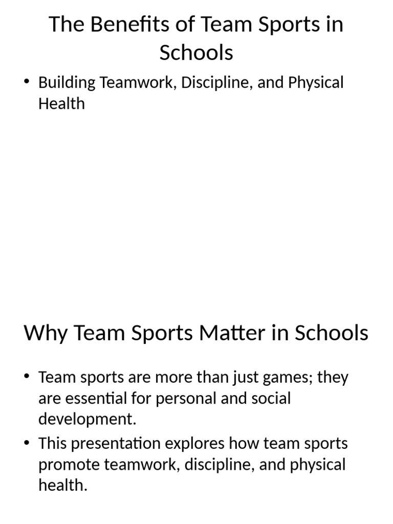 Benefits of Team Sports in Schools | PDF