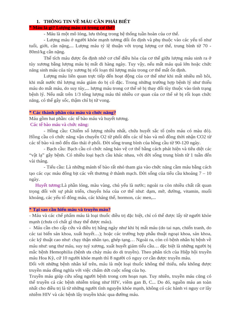 SHDK HIẾN MÁU | PDF