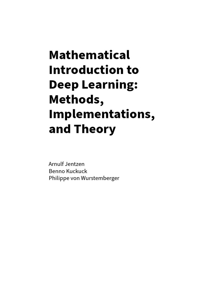 Mathematical Introduction to Deep Learning | PDF | Partial Differential Equation | Mathematical ...
