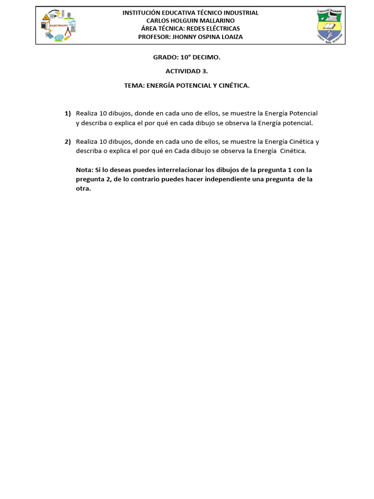 ACTIVIDAD 3 ENERGIA POTENCIAL Y CINETICA | PDF