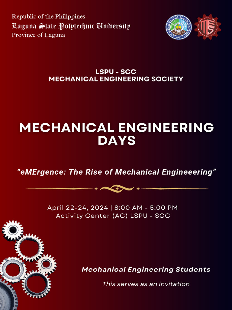 Invitation Letter - MEDays - Mechanical Engineering Students | PDF
