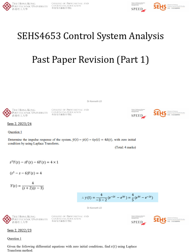 SEHS4653 Past Paper Revision Part 1 | PDF | Algebra | Differential Calculus