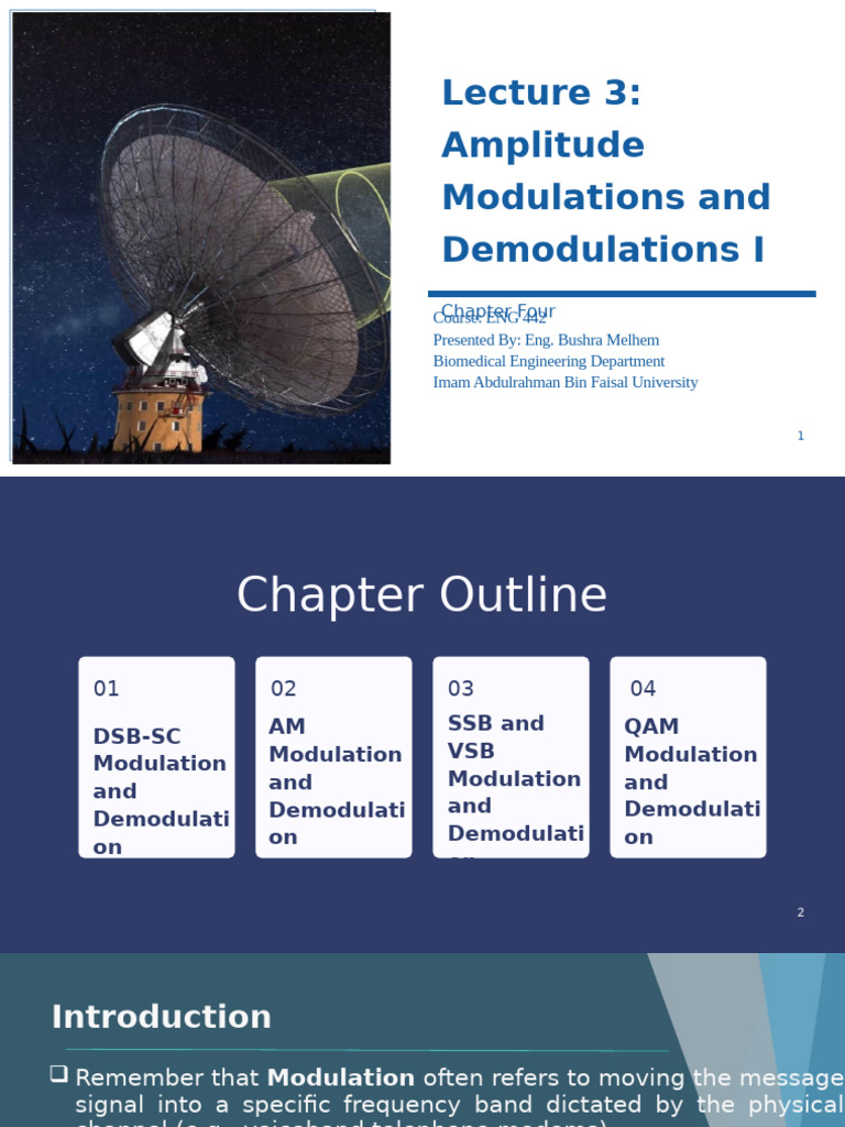 Lecture 3 - Amplitude Modulation | PDF | Modulation | Sound Production Technology