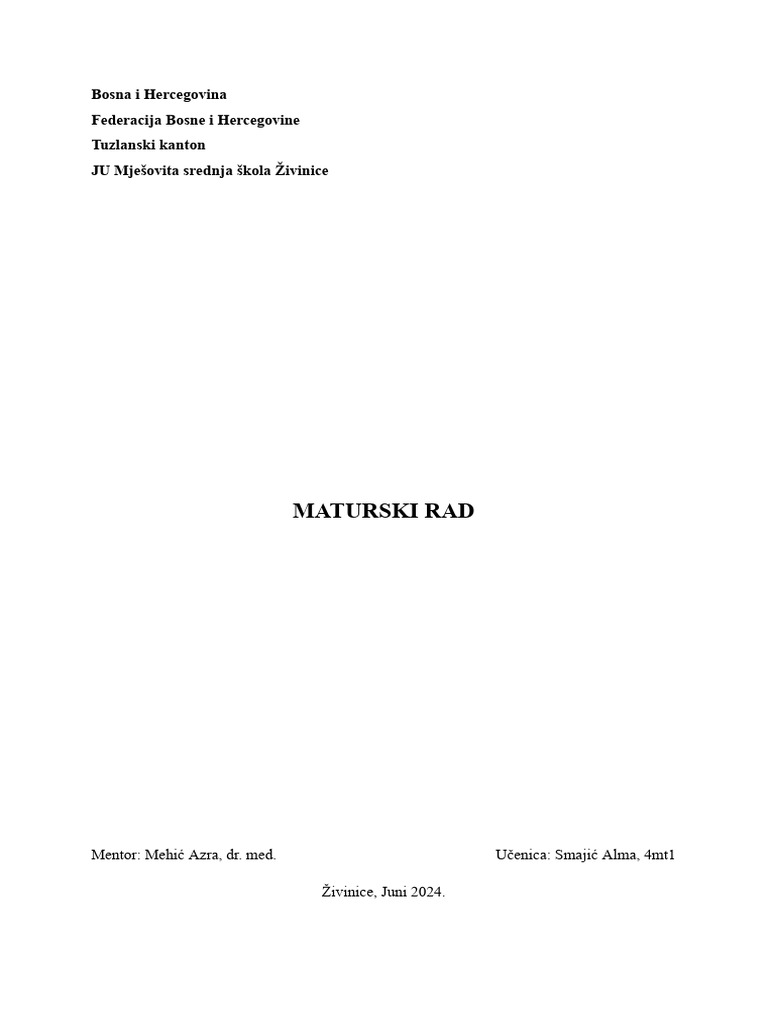 Maturski Rad Gastritis | PDF