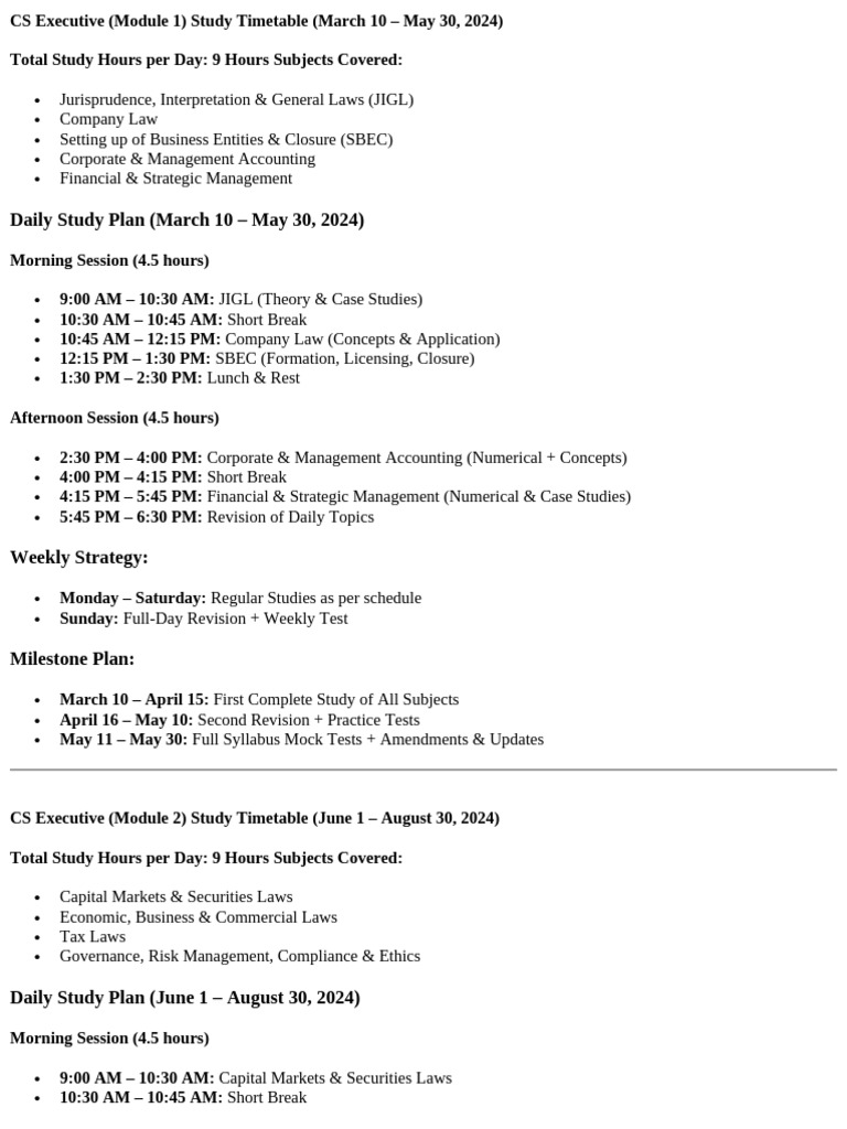 Study Planner For CS From 10TH March | PDF | Software Engineering ...