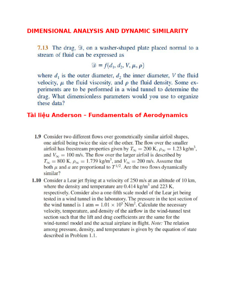 BT - Topic 3 - Dimensional Analysis and Dynamic Similarity | PDF
