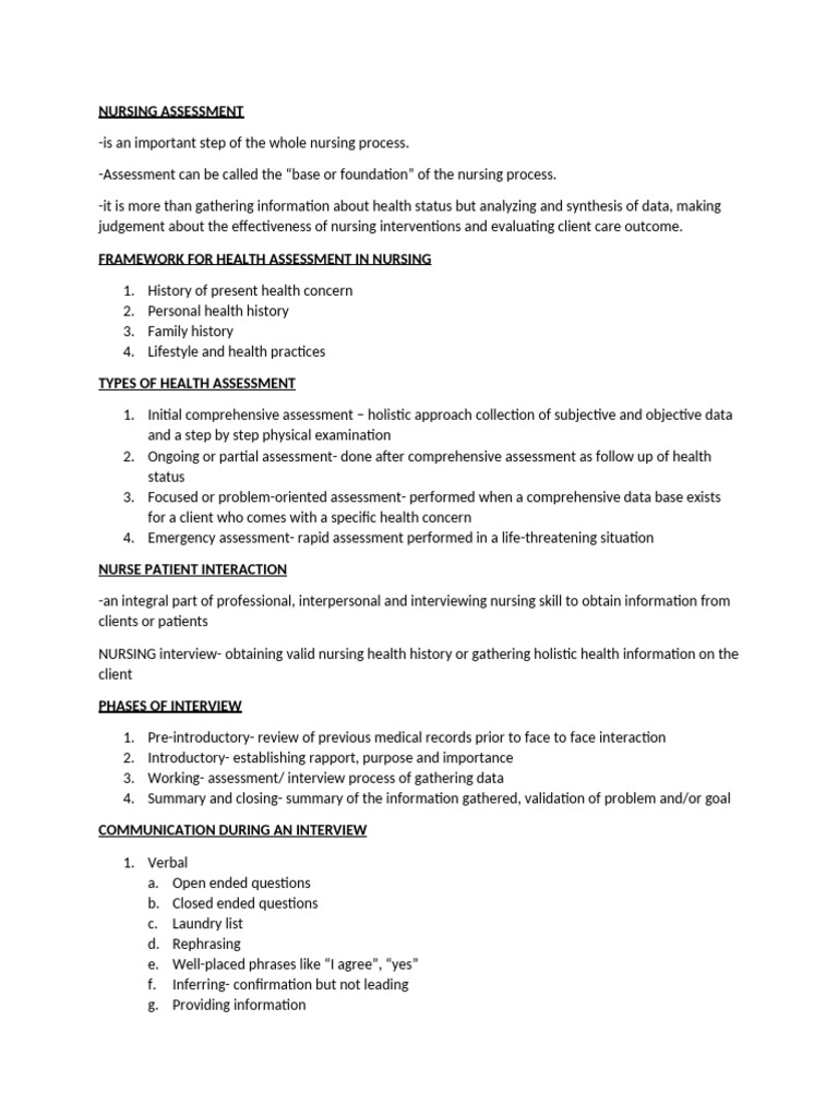 Intro To Health Assessment | PDF | Nursing | Information