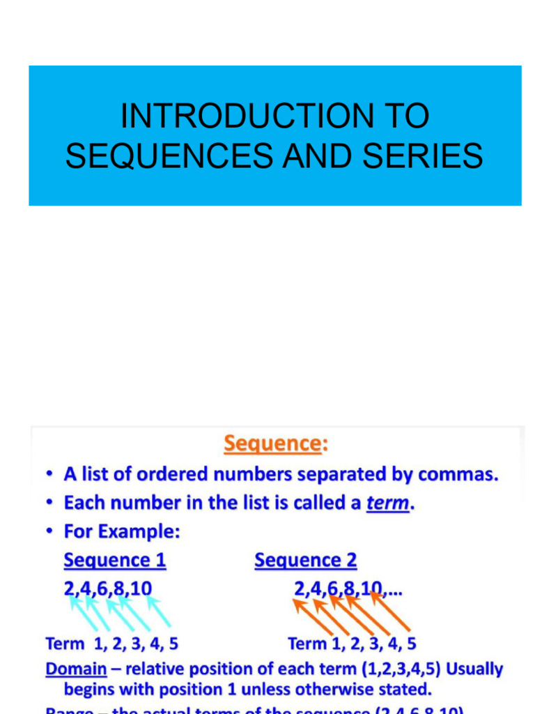 Introduction To Sequence and Series | PDF | Mean | Mathematics
