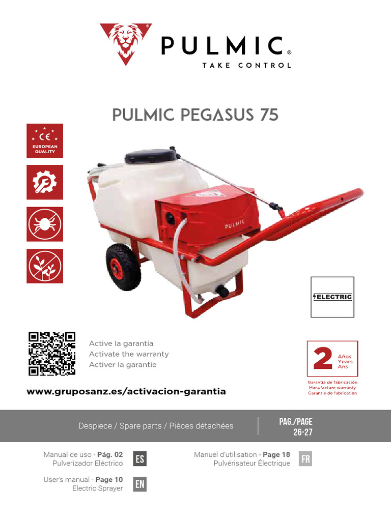 .Trashed 1743119910 Manual Pulmic Pegasus 75 | PDF | Agua | Cargador de ...