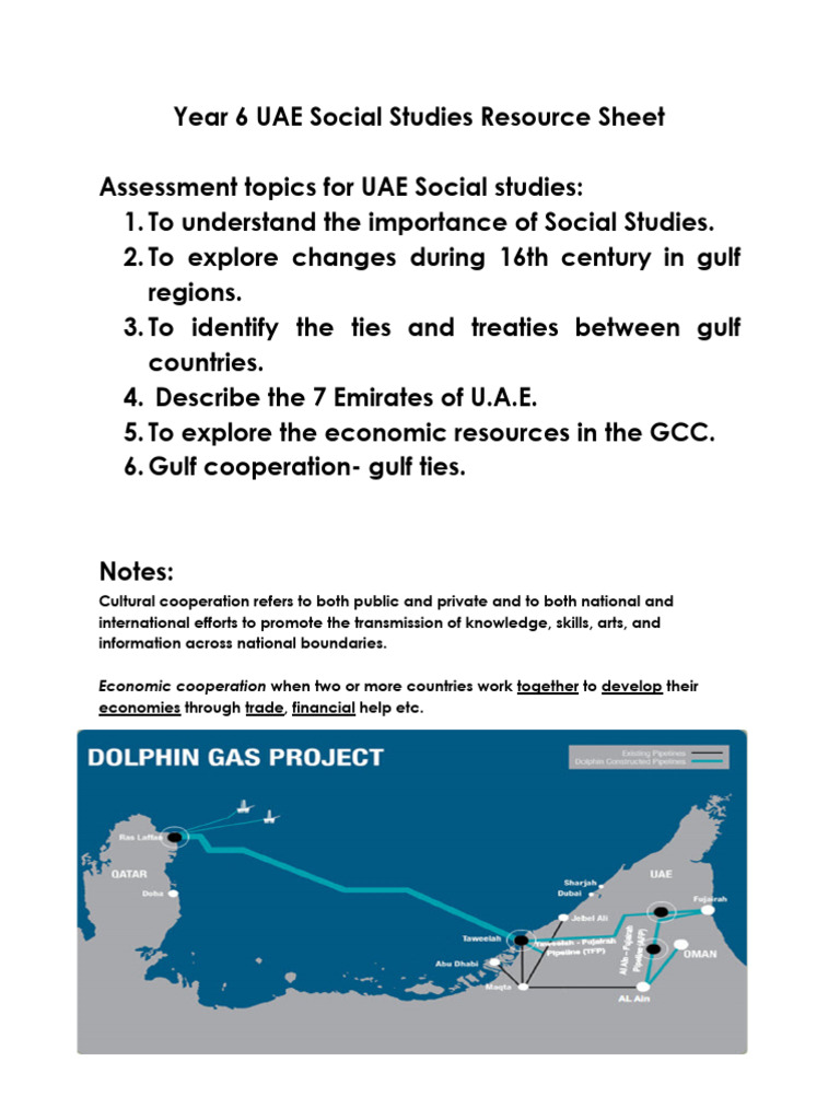 Year 6 UAE Social Studies Resource Sheet | PDF | United Arab Emirates ...