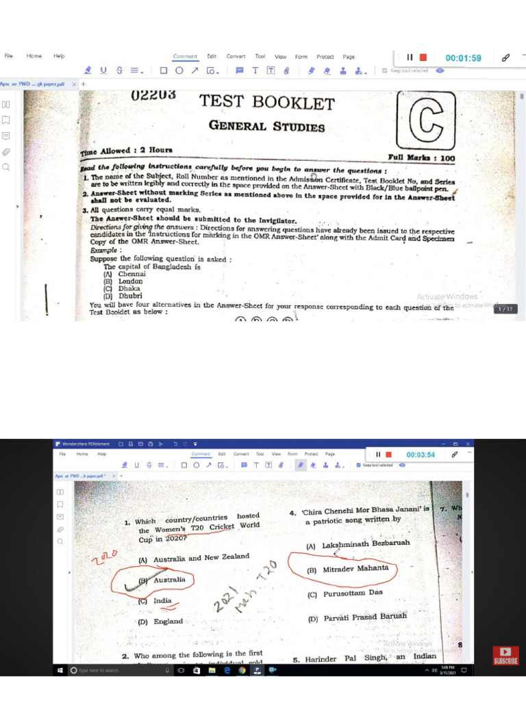 APSC PWD 2020GS PAPER SOLUTION | PDF