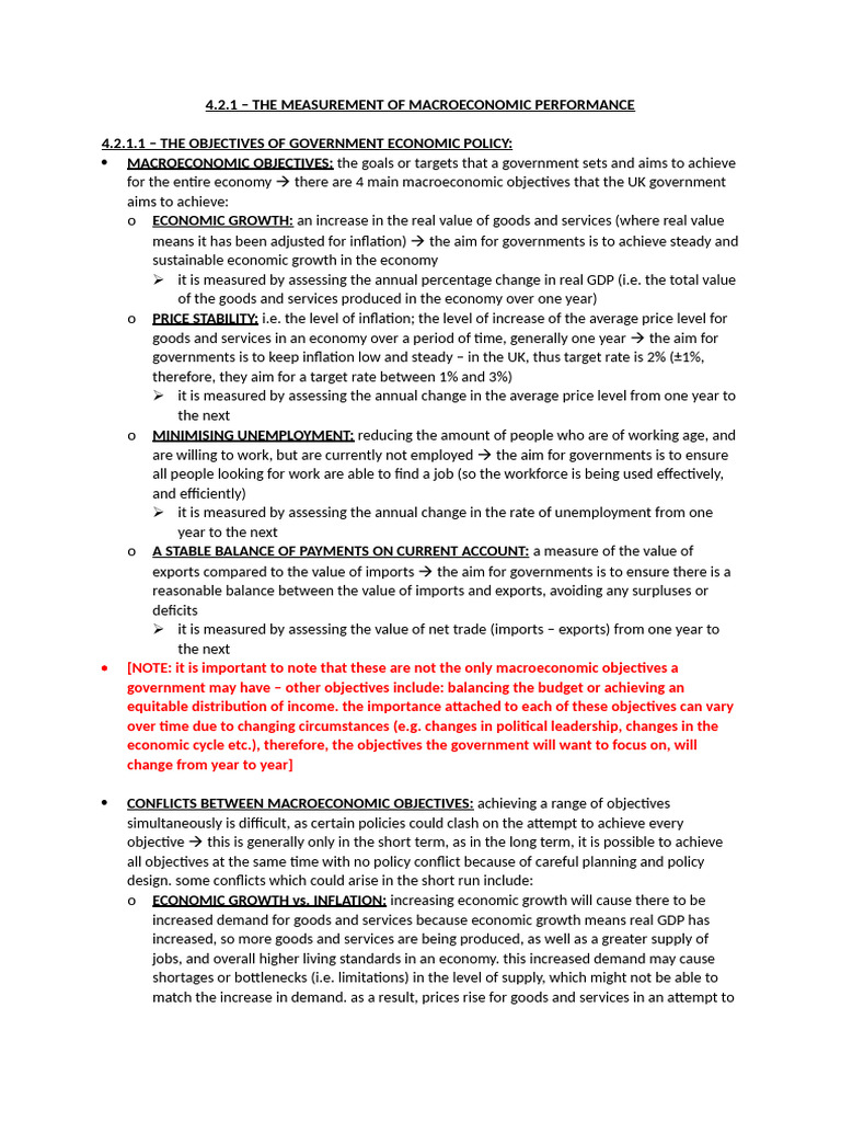 UK Macroeconomic Objectives | PDF | Cost Of Living | Purchasing Power ...