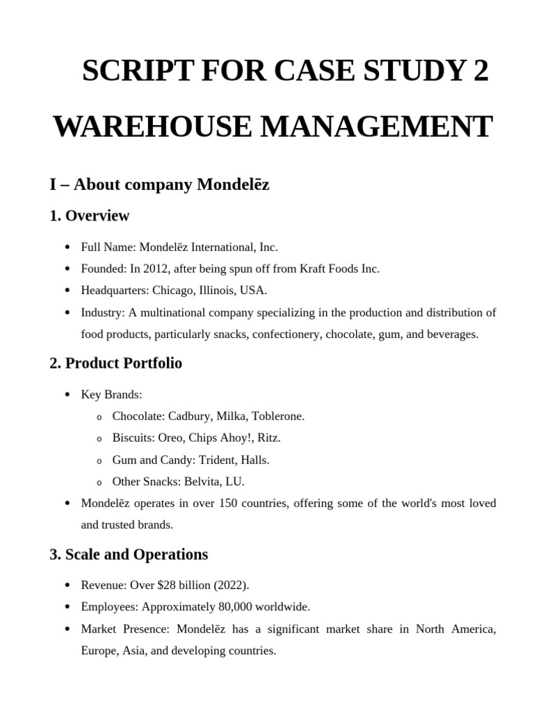 Script For Case Study 2 Warehouse Management | PDF | Performance Indicator | Benchmarking