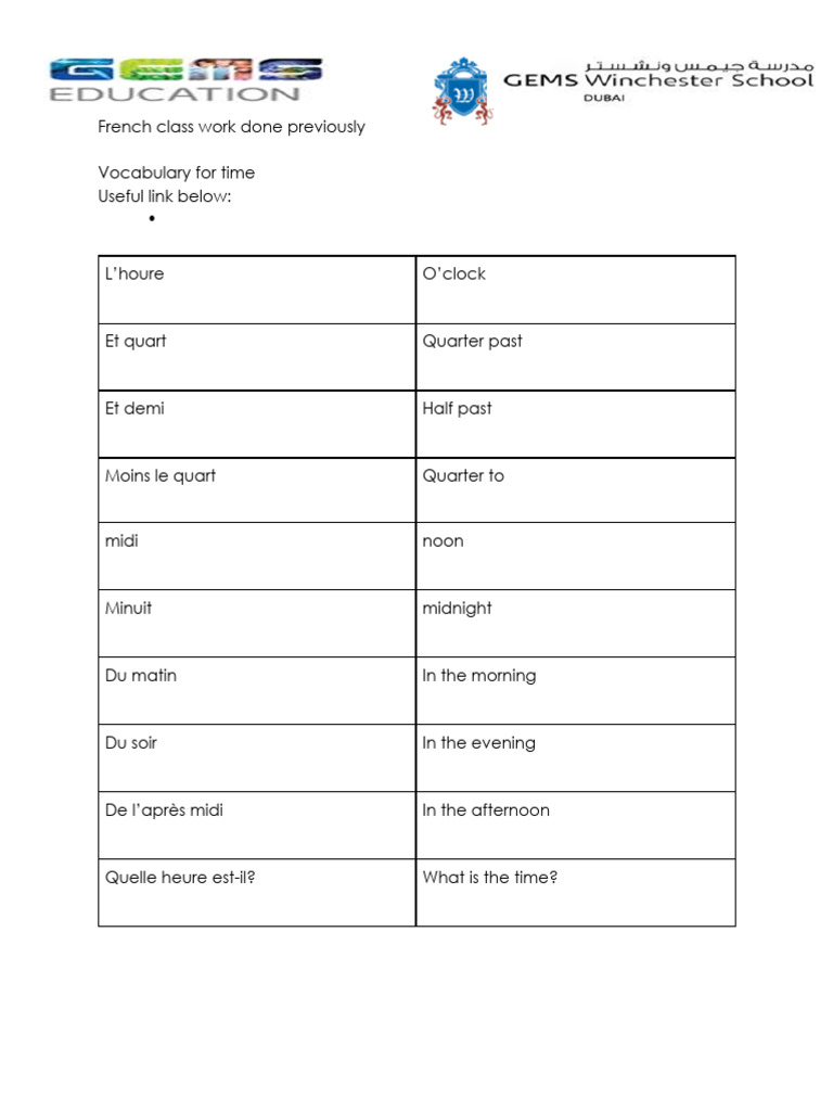 Year 6 French Home Learning | PDF