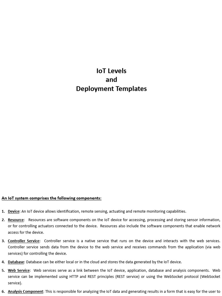 IoT Levels and Deployment Overview | PDF | Internet Of Things | World ...