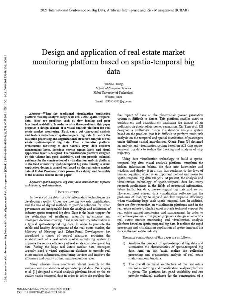 Design and Application of Real Estate Market Monitoring Platform Based On Spatio-Temporal Big ...