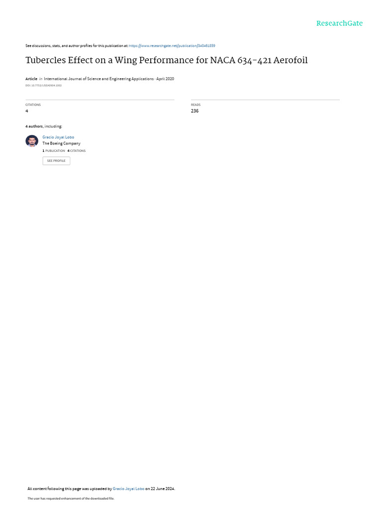 Tubercles Effect On A Wing Performance For NACA 63 | PDF | Airfoil ...